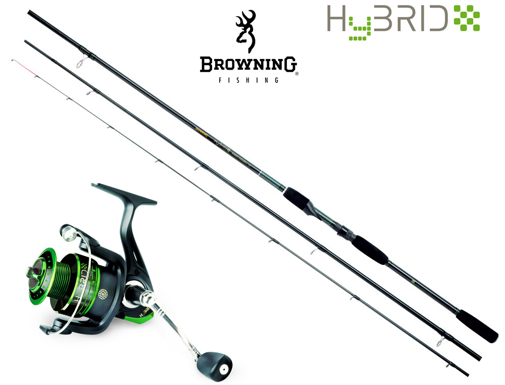 Ensemble feeder Browning canne Hybrid 3.60 m. + moulinet Hybrid 640 FD ...